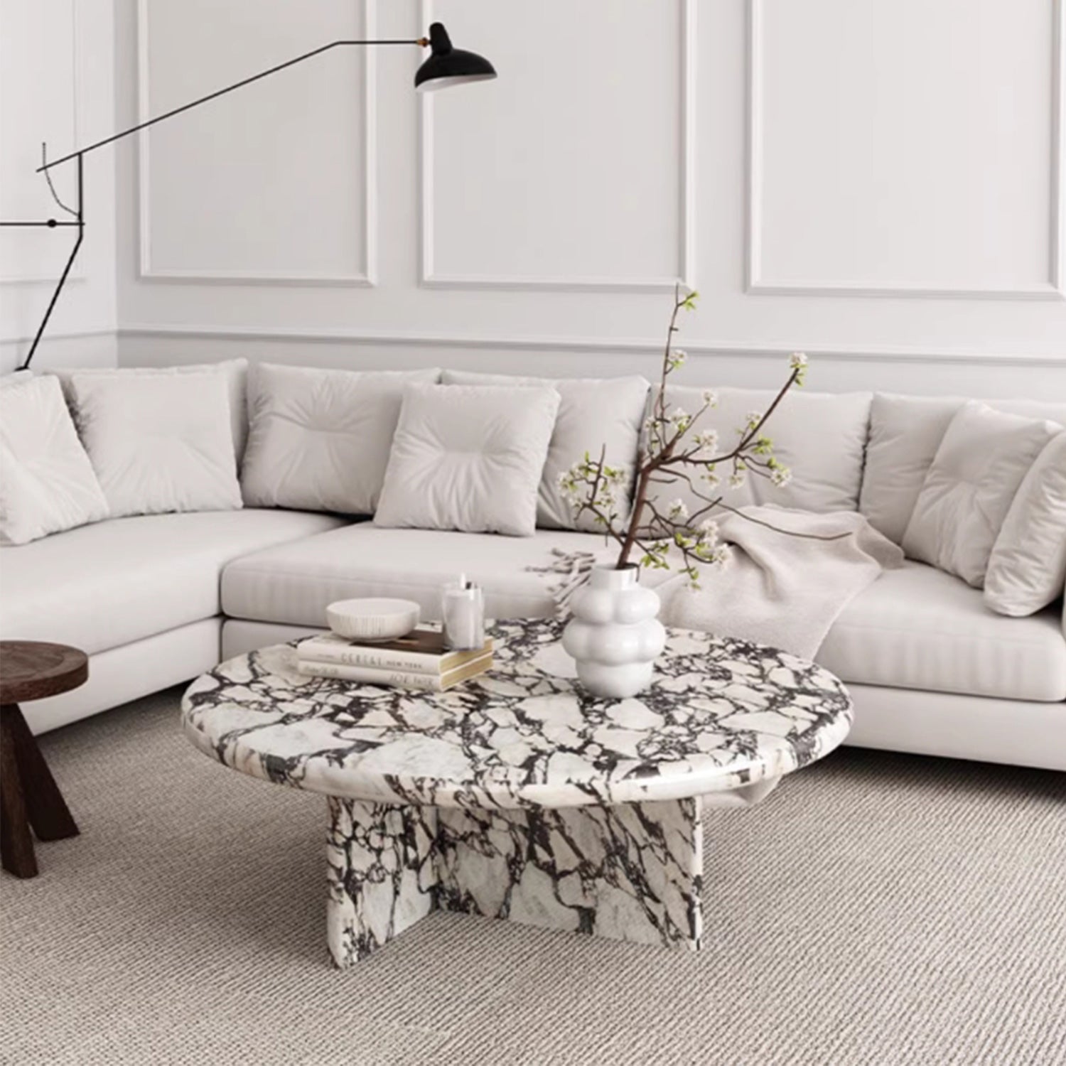 MAS-2482 Masdio BIANCO Modern Round Marble Coffee Table