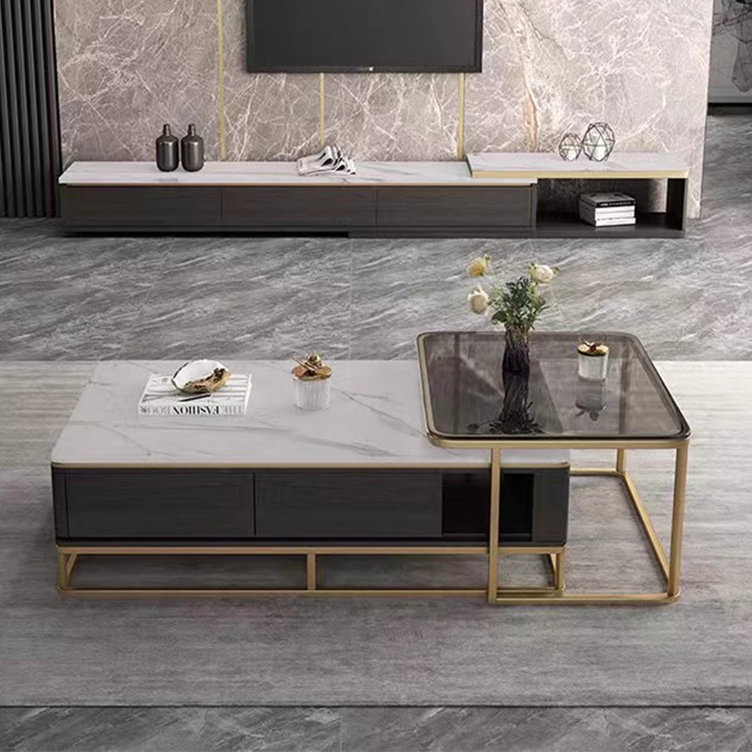 MAS-2480 Masdio LOMBA Modern Sintered Stone Coffee Table